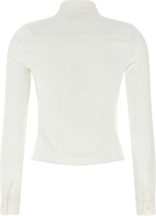 Balenciaga Ruched Cotton Oxford Blouse - Cream