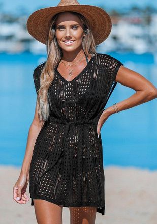 Cupshe Strandkleid Gewebter Minirock Sommer Strandbekleidung