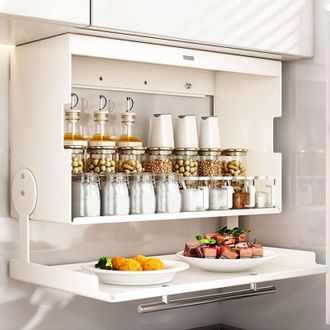 Generic H&auml;ngeschrank Mehrzweckschrank Metall Aus Kohlenstoffstahl Gefertigt Zwei Montagem&ouml;glichkeiten Magnetische Schrankt&uuml;r Zum &Ouml;ffnen Nach Unten Wohnzimmers