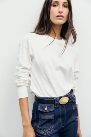 Gerard Darel T-shirt en coton &eacute;pais - BARA - Ecru
