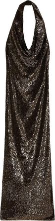 Patrizia Pepe Sequined Long Dress - - Dresses - Damen - Schwarzk - M
