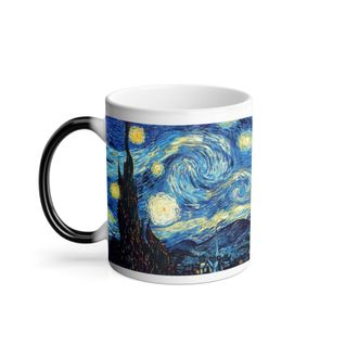 Fabulous Thermoreagierende Tasse Magische Tasse - Van Gogh Nacht Sterne Malerei Post-Impressionismus - 325 ml
