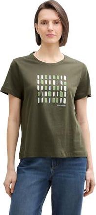Tom Tailor T-Shirt pour Femme, 10920 - Vert forêt Profonde, L
