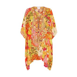 Camilla Retro Blumige Schn&uuml;r-Kaftan - - Swimwear - Damen - Mehrfarbig - ONE SIZE