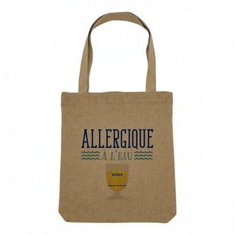 Fabulous Sac Shopping Tote Bag Aspect Lin - Pastis Allergique &agrave; lEau Soir&eacute;e Ap&eacute;ro F&ecirc;te - Sac de Courses Toile Epaisse 360g Beige Naturel Cabas Port&eacute; Epaule Sol