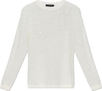 Fabiana Filippi Femme, Pulls, Blanc, Taille: 40 FR Pull avec Sequins Scintillants