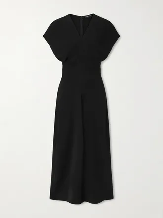 Anine Bing Zadig Midikleid Aus Cr&ecirc;pe Mit Raffungen - Schwarz