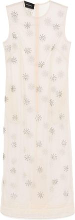 Simone Rocha Midikleid aus Tüll mit Kristallen - Nude