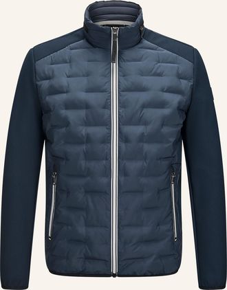 Milestone Steppjacke Msnerano Aus Leder Mit Abnehmbarer Kapuze blau
