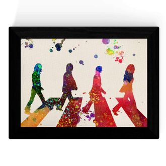Nacnic Music Band Kunst Die Beatles (Zebra-Pass) in A3-Size-Plakat-Stil-Farb-Explosionspapier 250 GR-Rahmen