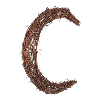 PartyKindom Mondranken-Ring-Dekoration Rattankranz Weihnachten Halbmondkranz Weinrebenkranz in Mondform Weidenmondkranz Urlaubspartydekoration Rattan-Mond Mondf&ouml;r