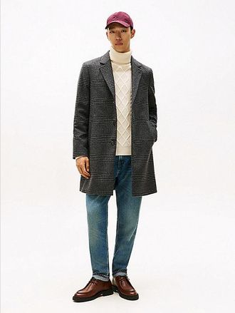 Tommy Hilfiger Manteau Smart Casual à motif Prince de Galles