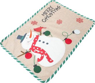 Amosfun Weihnachtliches Tischset Aus Leinen Waschbar Und W&auml;rmeisolierend F&uuml;r Esstisch Und Bankett-tischmatte Sch&uuml;tzt Vor Flecken Und Kratzern