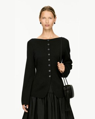 Arket Strickjacke Aus Merinowolle -Schwarz