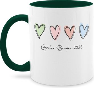 Shirtracer Tasse Tassen 325ml - Großer Bruder 2025 Big Brother - 325 ml - Dunkelgrün - großer bruder tasse+großer+bruder große brüder geschenk fuer den grossen b