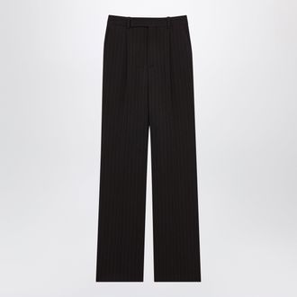 Saint Laurent Black pinstriped wool trousers