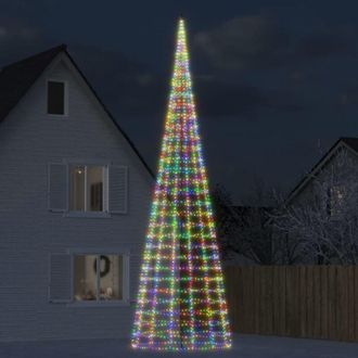 vidaXL LED-Weihnachtsbaum f&uuml;r Fahnenmast 3000 LEDs Mehrfarbig 800 cm vidaXL