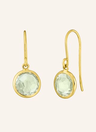 Leaf Ohrh&auml;nger Green Amethyst Aus 14 Karat Gelbgold gold
