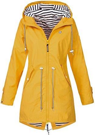 Onsoyours Veste de Pluie Femme Manteau Imperméable Poncho Pluie à Capuche Zippé Cape de Pluie Manches Longues Coup Vent Raincoat pour Voyage Camping Randonnée V