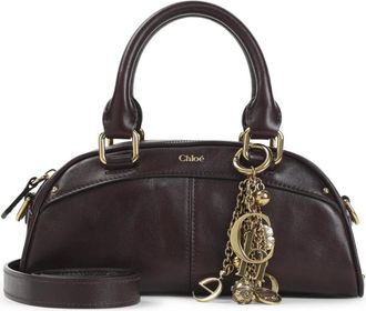 Chlo&eacute; Femme, Sacs, Brun, Taille: ONE Size Sac &agrave; main en cuir de veau noir