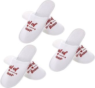 FOMIYES 3 Paires Pantoufles de Mariage Jetables pour Fête et Pyjama Confortables et Antidérapantes Fournitures pour Invités et Célébrations