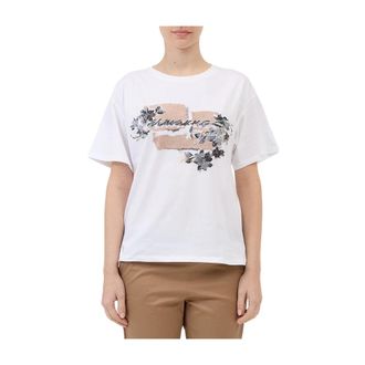 Ermanno Scervino Crystal Logo T-Shirt - - Tops - Damen - Wei&szlig; - L