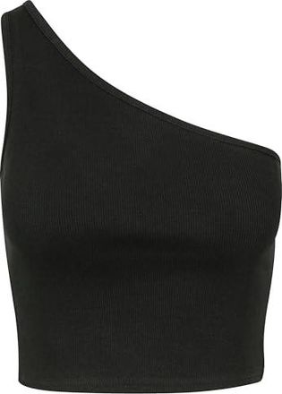 Urban Classics Ladies Cropped Asymmetric Top, D&eacute;bardeur de Sport Femme, Noir (Black 00007), X-Small