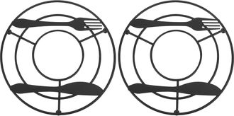 DOITOOL 2 St&uuml;ck Teiliges Nordisches Eisen hohl untersetzer Hitzebest&auml;ndige rutschfeste Tischmatten f&uuml;r K&uuml;che und Esszimmer Sch&uuml;tzende Anti scalding Pads Dekor