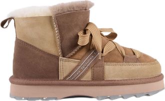 Emu Australia Womens Blurred Micro Patchwork Sheepskin Ankle Boot, Mushroom, Size 38