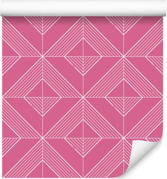 OEM Carta Da Parati Geometrica A Rombi Rosa Cipria, Base Rosa Cipria 50x1000 Cm