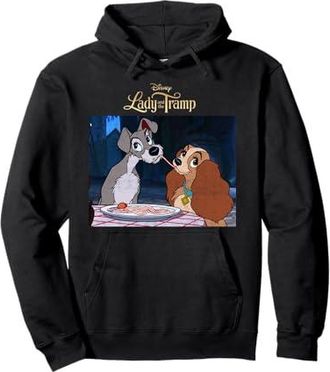 Disney Lady And The Tramp Iconic Scene Logo Pullover Hoodie