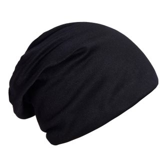 DonDon Atmungsaktive M&uuml;tze Beanie mit super flauschigem Innenfutter Feinstrick schwarz