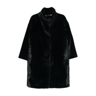 Herno Eco Fur Long Coat - - Coats - Damen - Schwarzk - L