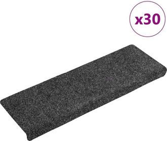 vidaXL Tapis descalier autocollants 30 pcs gris 65x21x4 cm - Vidaxl