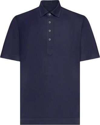 Ermenegildo Zegna Homme, Tops, Bleu, Taille: XL Polo en soie et coton