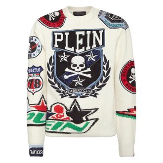 Philipp Plein Round-Neck Strickwaren - - Knitwear - Herren - Wei&szlig; - L