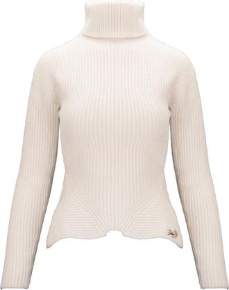 Elisabetta Franchi Femme, Pulls, Blanc, Taille: 36 FR Pull Col Roul&eacute;