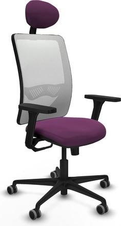 Piqueras y Crespo Moderner Drehstuhl Zulema mit 3D-Armlehnen, h&ouml;henverstellbarer Lendenwirbelst&uuml;tze und festem Kopfteil, ausgestattet mit Sincro 3-Positionen und Schnei