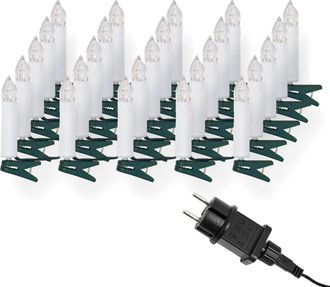 Bonetti LED Lichterkette Weihnachtsbaum für innen, strombetrieben - keine Batterien erforderlich, inkl. Befestigungsclips, Retro Weihnachtskerzen für den Chri