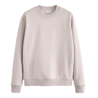 Next Herren Premium Sweatshirt, aus Baumwolle, Rundhalsausschnitt & Gebürstetes Futter Ecru XL