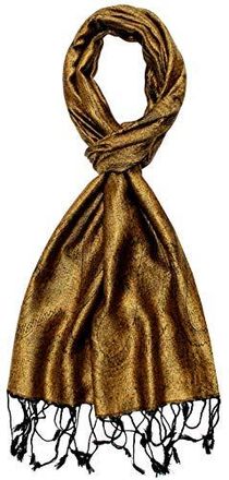 Lorenzo Cana Lorenzo Cana Écharpe en soie, pour homme, 100 % soie tissée, élégant motif de cachemire ton sur ton, or, Taille Unique