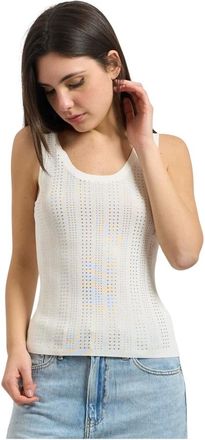 Fracomina Femme, Tops, Beige, Taille: 44 FR Slim Sleeveless Knit Top