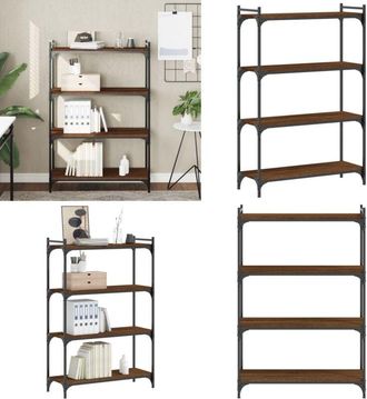vidaXL Vidaxl - B&uuml;cherregal 4 B&ouml;den Braun Eiche-Optik 80x30x120cm Holzwerkstoff - Buche Regal - B&uuml;cherregal - Wohnraumorganisation - Regal Braun