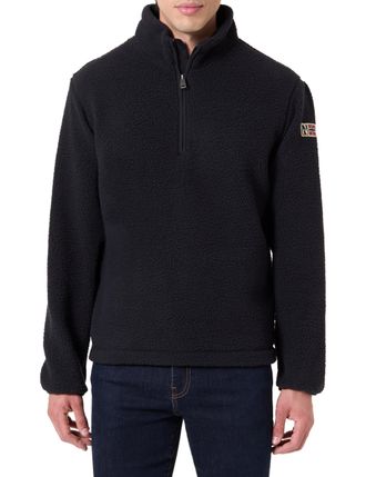 Napapijri Herren Treser Half-Zip Polar Fleece Sweatshirt, Schwarz, XL