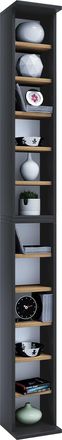 VCM Holzregal stehend/platzsparender CD Schrank für 204 CDs oder 72 DVDs/Maße: H. 180 x B. 21 x T. 20 cm/Elegantes DVD Regal stehend/Blu-Ray Regal/CD Rega