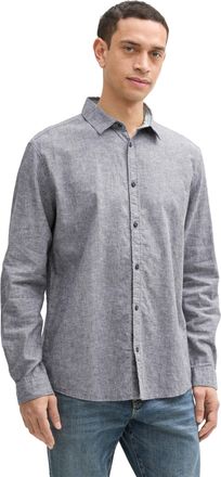 Tom Tailor Herren 1045102 Hemd, 37200-Tarmac Grey Chambray, L
