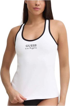 Guess Femme, Tops, Blanc, Taille: 36 FR D&eacute;bardeur stretch dos nageur - Guess jeans