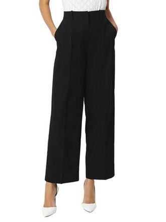 Vero Moda Vmnila MW Pantalon Ample en Tissu pour Femme, Noir, 42W / 32L