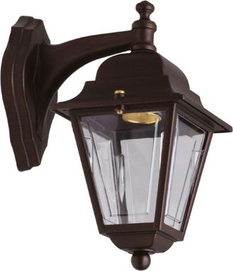Licht-Erlebnisse Außenwandleuchte Antik Braun aus Messing E27 IP43 H: 26 cm Rustikale Außenlampe Garten Wandlampe außen Wandlaterne Haustür