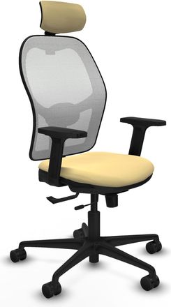 Piqueras y Crespo Ergonomischer Stuhl mit Lendenwirbelst&uuml;tze mit 2D-Armlehnen und h&ouml;henverstellbarem Kopfteil und Neigungsverstellung, ausgestattet mit Syncro/Traslack 